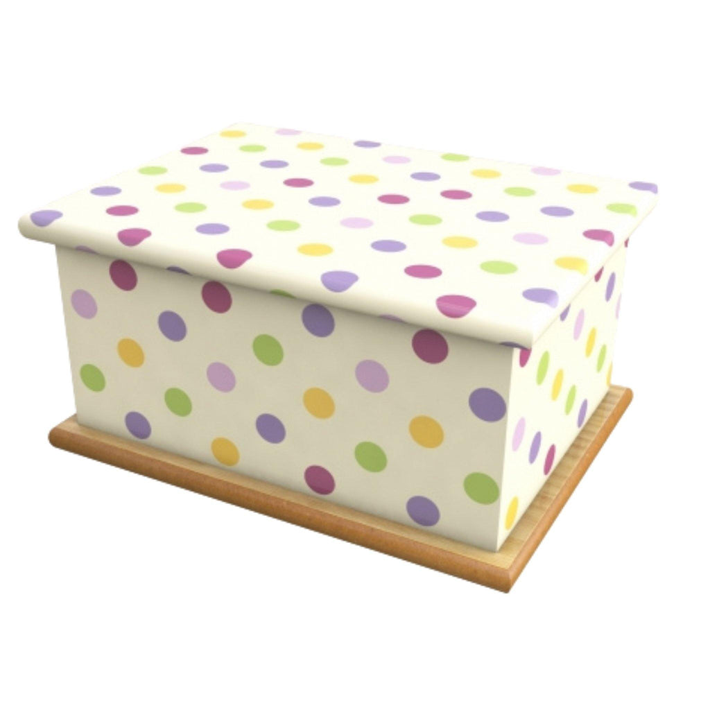 Wooden Urn Polka Dot Adult – Urns UK